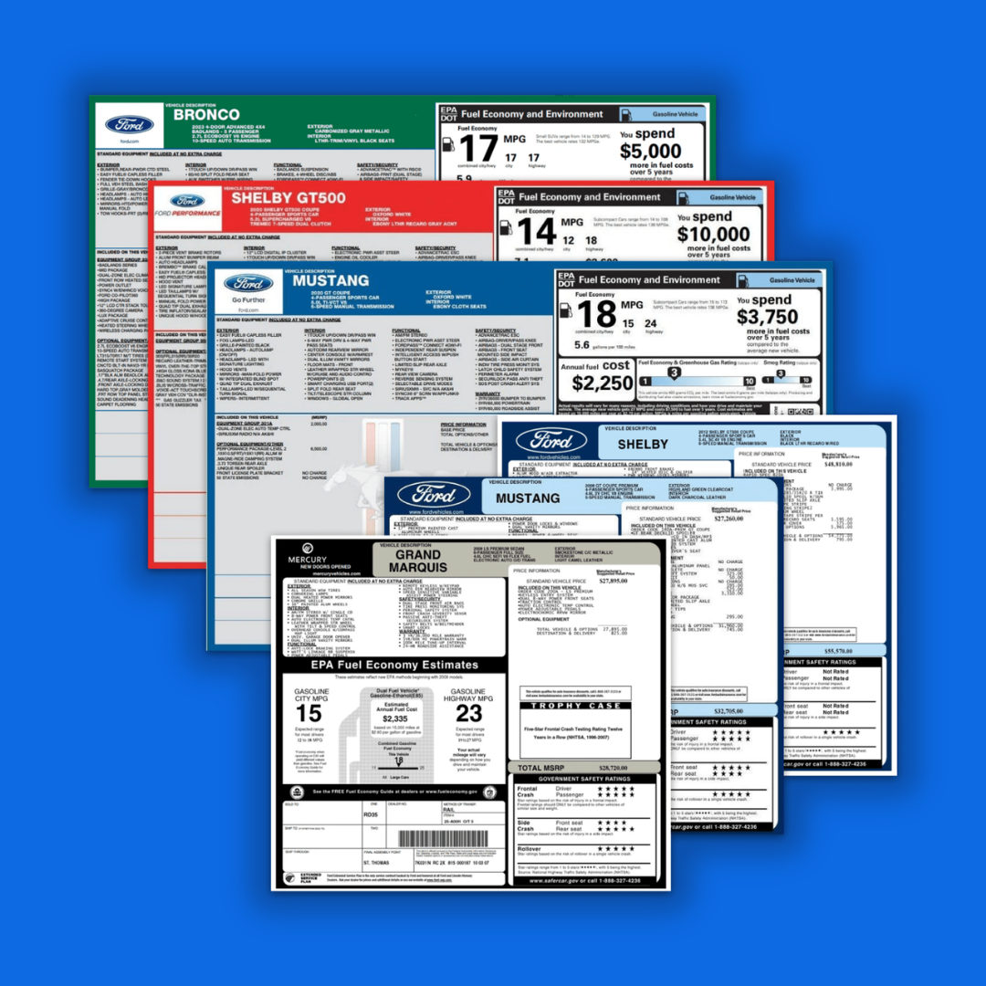 Ford Show Parts | Window Stickers (Monroney Label)